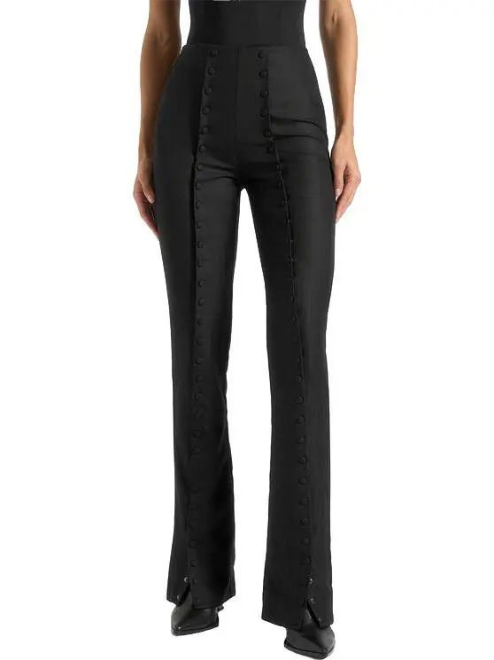 Manière De Voir Tailored Trousers With Button Detail - Black