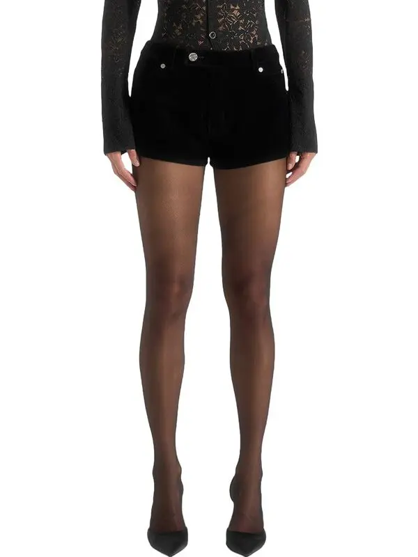 Manière De Voir Samia Velvet Mini Shorts - Black