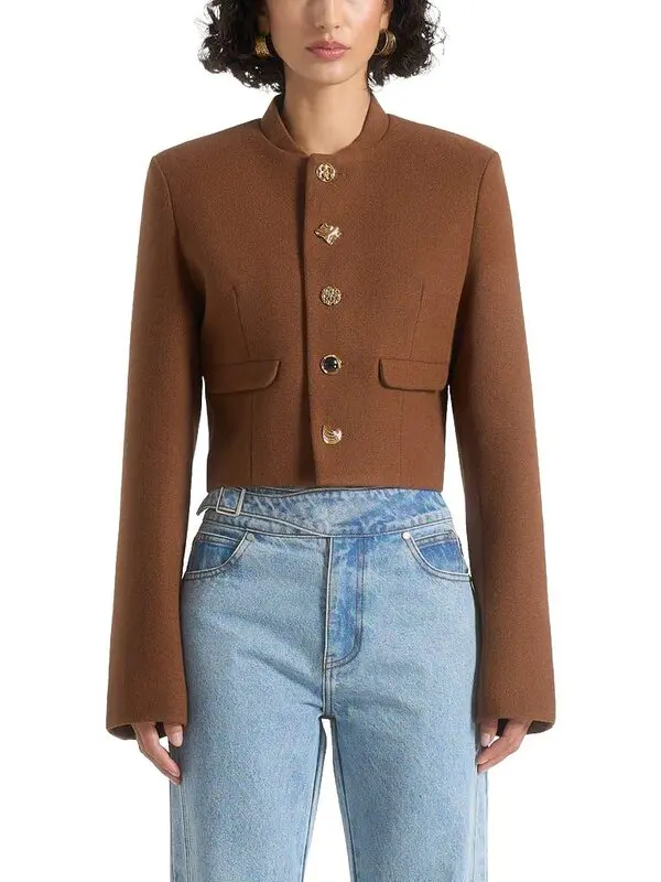 Manière De Voir Evana Structured Wool Jacket - Rust