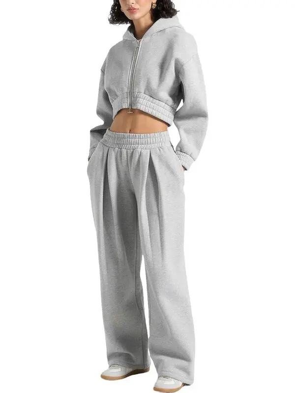 Manière De Voir Straight Leg Box Pleat Joggers - Grey