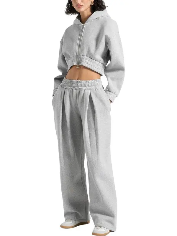 Manière De Voir Straight Leg Box Pleat Joggers - Grey