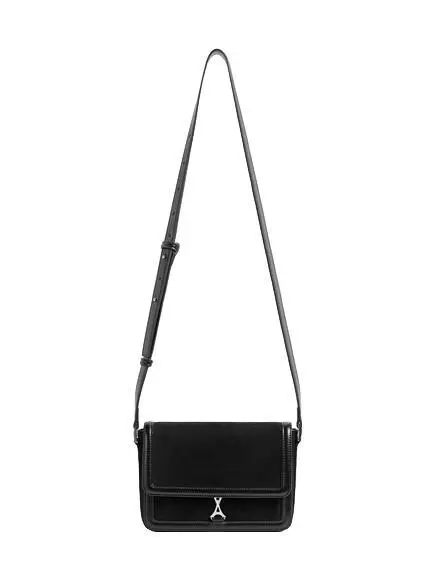 Manière De Voir Suede And Vegan Leather Crossbody Bag - Black