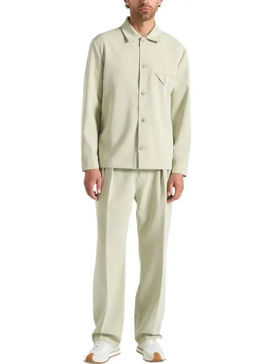 Manière De Voir Leo Hatched Tailored Overshirt - Sage