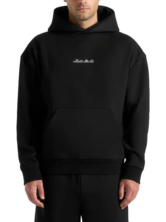 Manière De Voir Signature Relaxed-fit Hoodie - Black