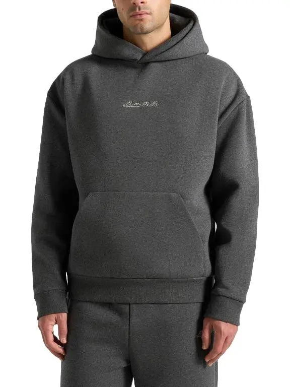 Manière De Voir Signature Relaxed-fit Hoodie - Charcoal Grey