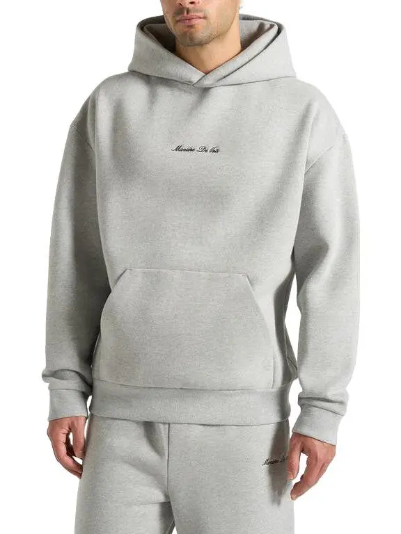 Manière De Voir Signature Relaxed-fit Hoodie - Marl Grey