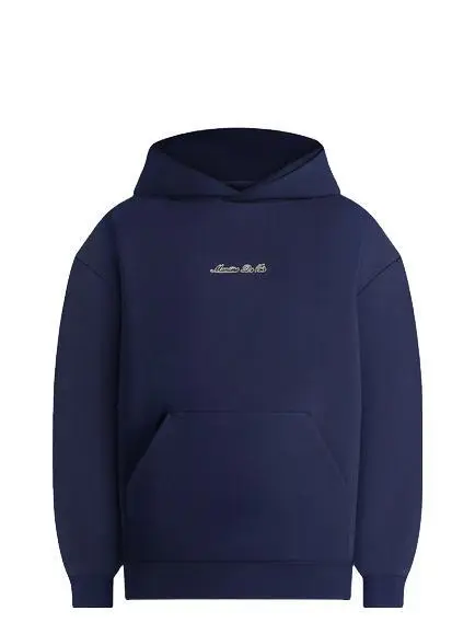 Manière De Voir Signature Relaxed-fit Hoodie - Navy