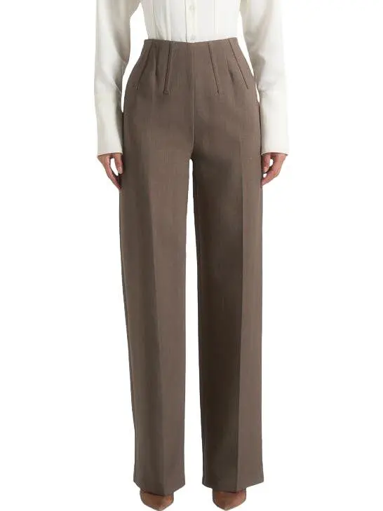 Manière De Voir Tailored Corset Waist Trousers - Beige