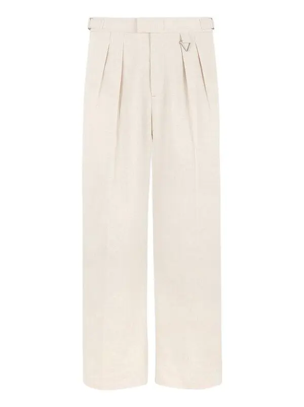 Manière De Voir Relaxed Fit Pleated Linen Trousers - Natural