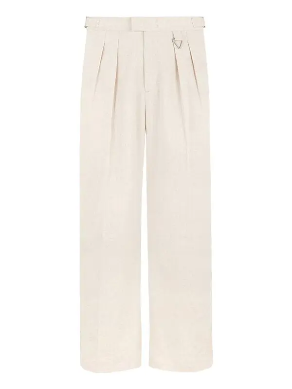 Manière De Voir Relaxed Fit Pleated Linen Trousers - Natural