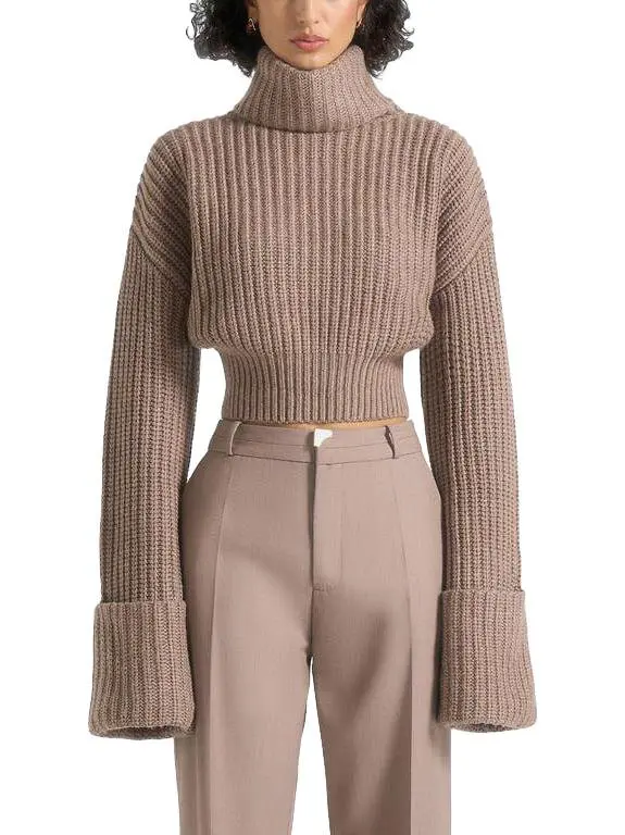 Manière De Voir Amaya Roll Neck Knit Jumper - Taupe