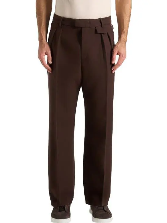 Manière De Voir Relaxed Fit Pleated Tailored Trousers - Brown