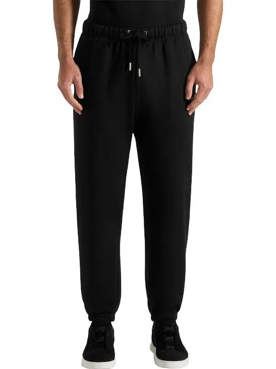 Manière De Voir Signature Regular Fit Cuffed Sweatpants - Black