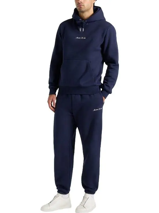 Manière De Voir Signature Regular Fit Cuffed Sweatpants - Navy