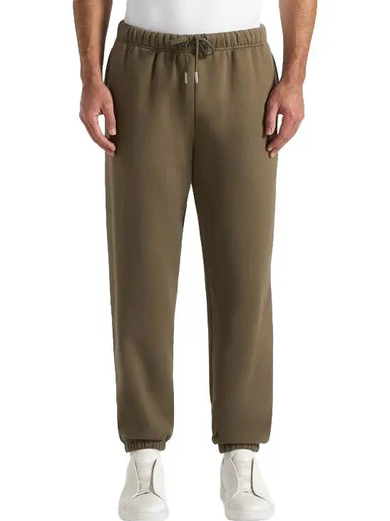 Manière De Voir Signature Regular Fit Cuffed Sweatpants - Olive