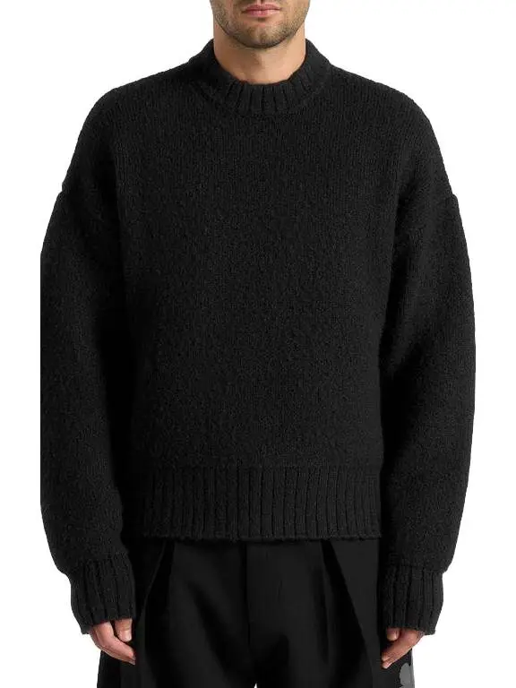 Manière De Voir Brushed Wool Knit Jumper - Black