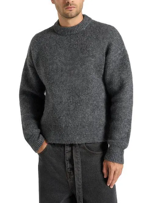 Manière De Voir Brushed Wool Knit Jumper - Grey