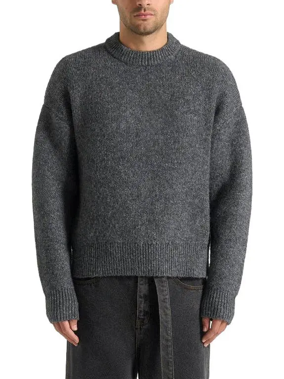 Manière De Voir Brushed Wool Knit Jumper - Grey