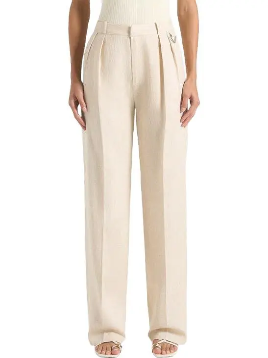 Manière De Voir Linen Pleat Trousers - Natural