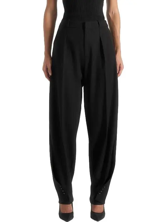 Manière De Voir Sophie Wool Twist Leg Tailored Trousers - Black