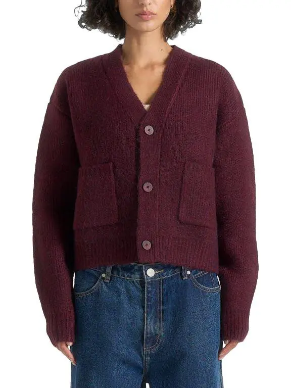 Manière De Voir Charlie Knitted Cardigan - Wine Red