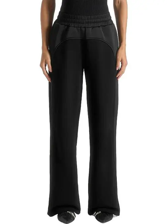 Manière De Voir Jersey And Satin Joggers - Black