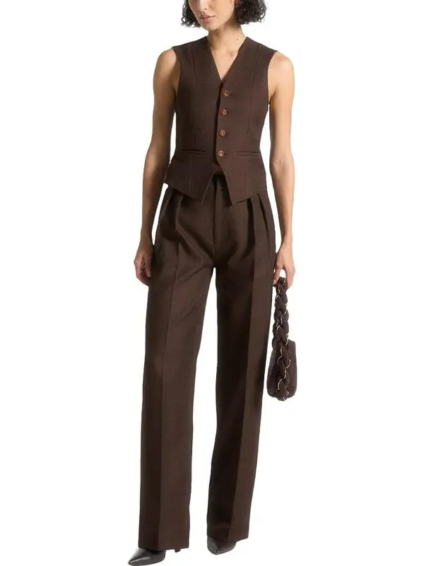 Manière De Voir Tailored Twin Pleat Trousers - Brown