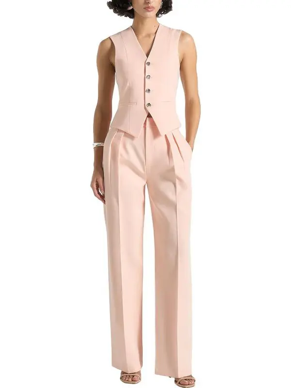 Manière De Voir Tailored Twin Pleat Trousers - Peach
