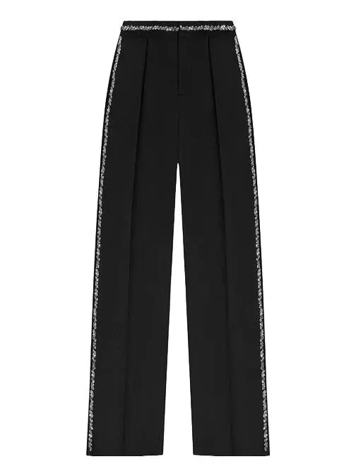 Manière De Voir Tailored Trousers With Embellishments - Black