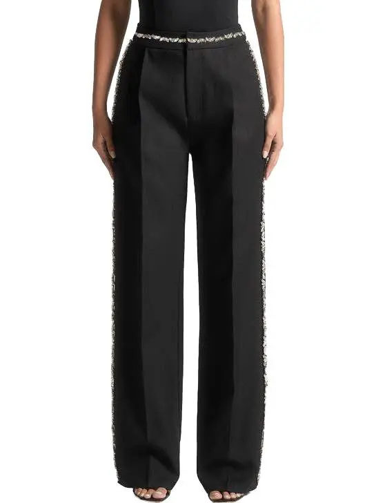 Manière De Voir Tailored Trousers With Embellishments - Black