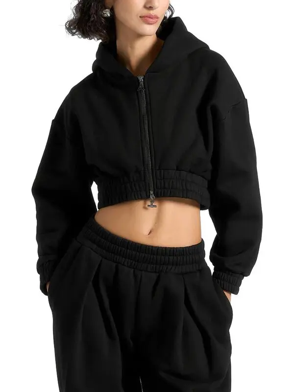 Manière De Voir Josiane Relaxed Zip Through Hoodie - Black