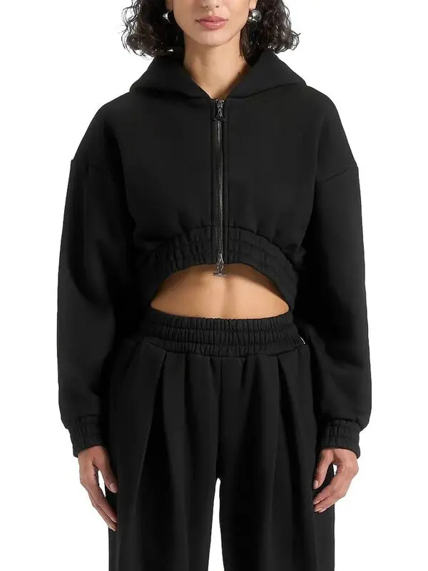 Manière De Voir Josiane Relaxed Zip Through Hoodie - Black