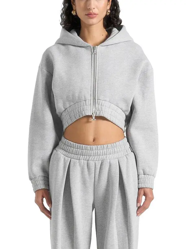 Manière De Voir Josiane Relaxed Zip Through Hoodie - Grey