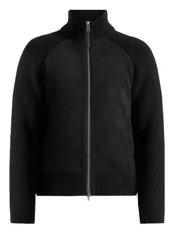 Manière De Voir Rami Suede & Knit Jacket - Black
