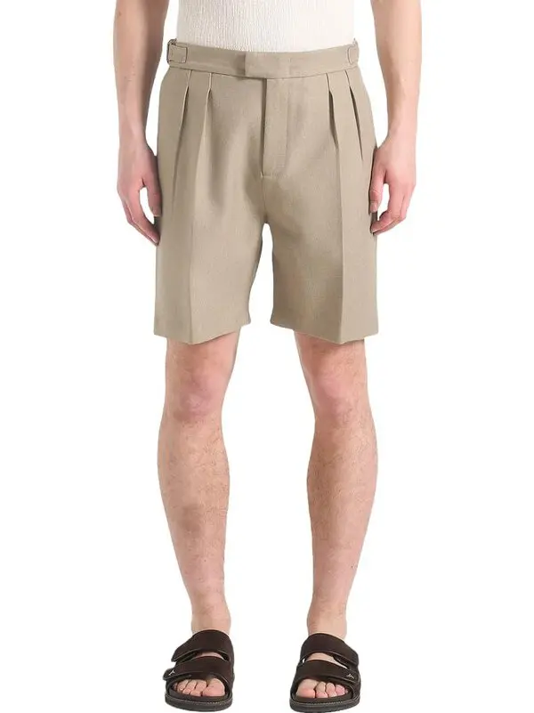 Manière De Voir Bertrand Twin Pleat Tailored Shorts - Beige