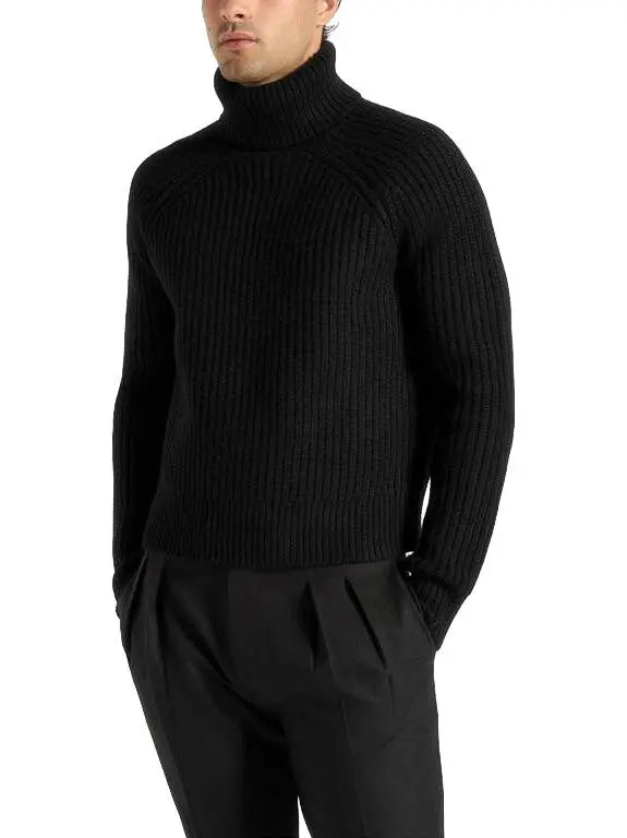 Manière De Voir Rudy Roll Neck Chunky Knit Jumper - Black