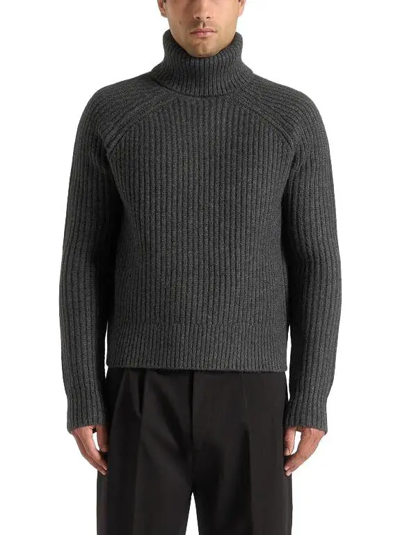 Manière De Voir Rudy Roll Neck Chunky Knit Jumper - Grey