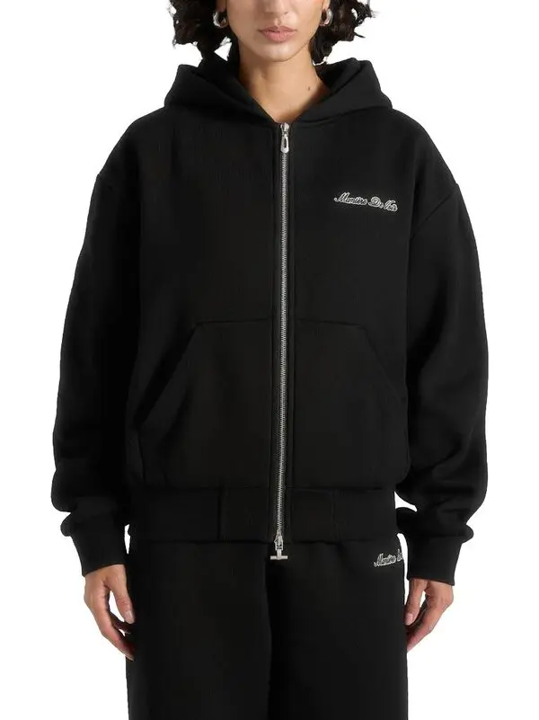 Manière De Voir Relaxed Fit Zip Hoodie - Black