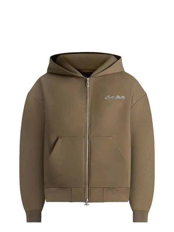 Manière De Voir Relaxed Fit Zip Hoodie - Olive