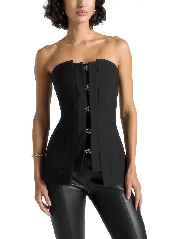 Manière De Voir Viviane Clasp Detail Bandeau Top - Black