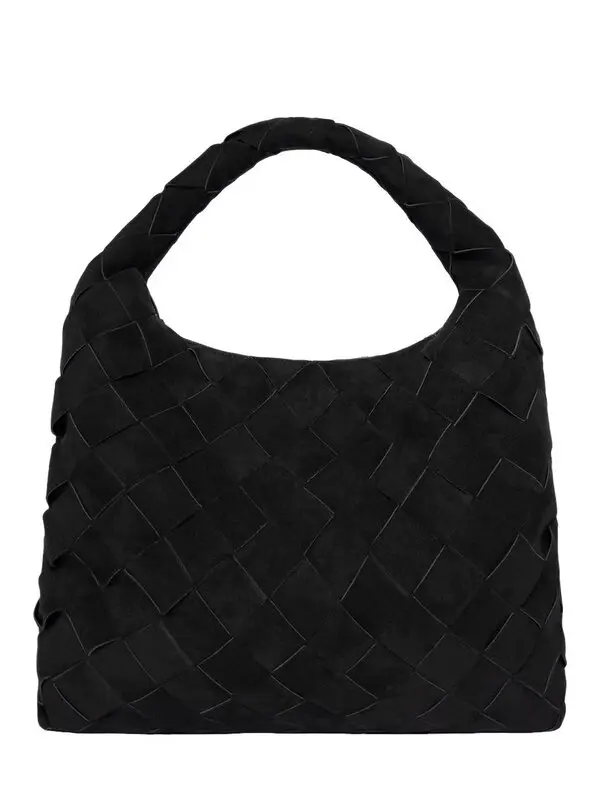Manière De Voir Aubin Suede Woven Hobo Bag - Black