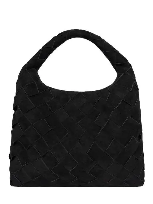 Manière De Voir Aubin Suede Woven Hobo Bag - Black