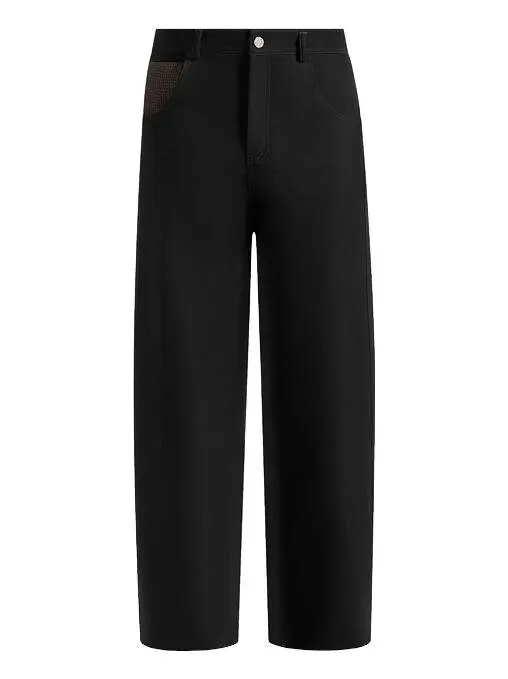Manière De Voir Lazare Wide Leg Twill Trousers - Black