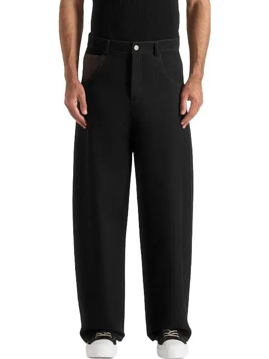 Manière De Voir Lazare Wide Leg Twill Trousers - Black