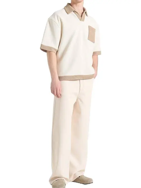 Manière De Voir Lazare Wide Leg Twill Jeans - Cream