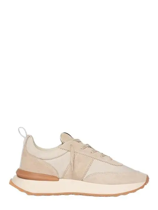 Manière De Voir Monaco Suede And Nylon Runner - Cream