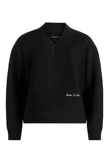 Manière De Voir Remi V-neck Knit Jumper - Black