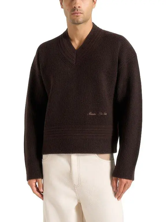 Manière De Voir Remi V-neck Knit Jumper - Brown