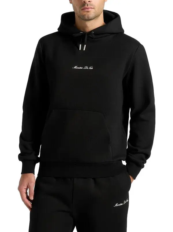 Manière De Voir Signature Regular Fit Hoodie - Black