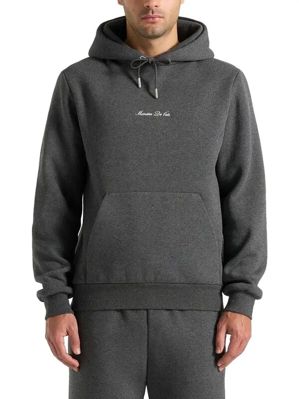 Manière De Voir Signature Regular Fit Hoodie - Charcoal Grey
